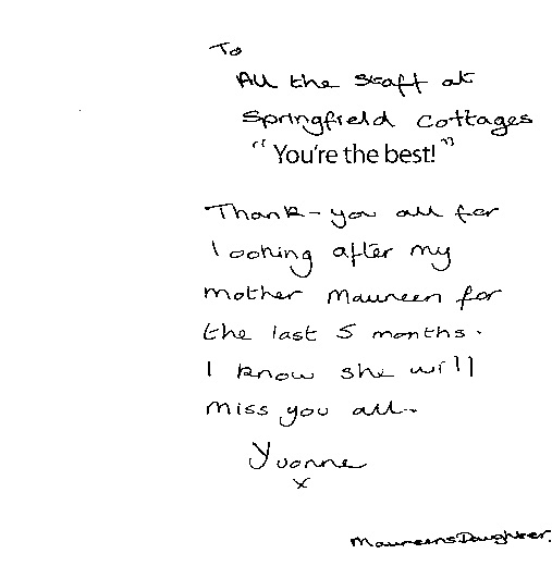 Testimonials | Springfield Cottage Care Home